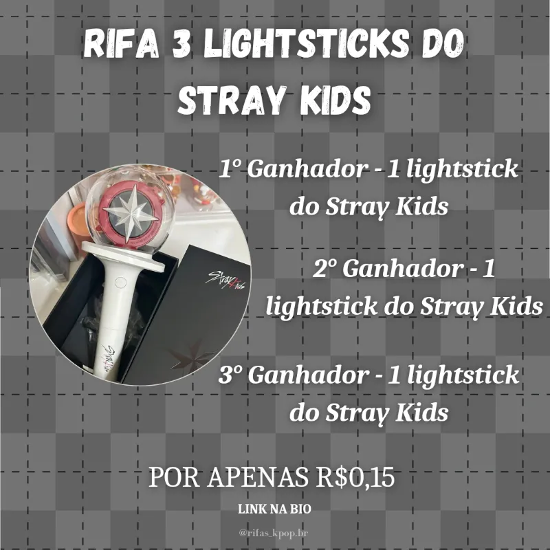 Rifa 3 Lightsticks do Stray Kids